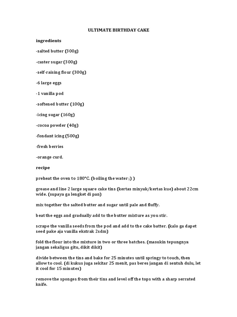 Ultimate Birthday Cake | PDF