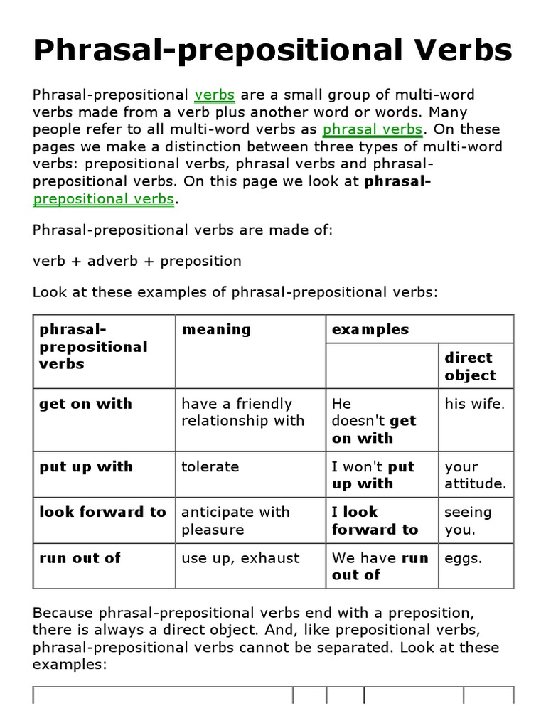 Phrasal-Prepositional Verbs - EnglishClub | PDF