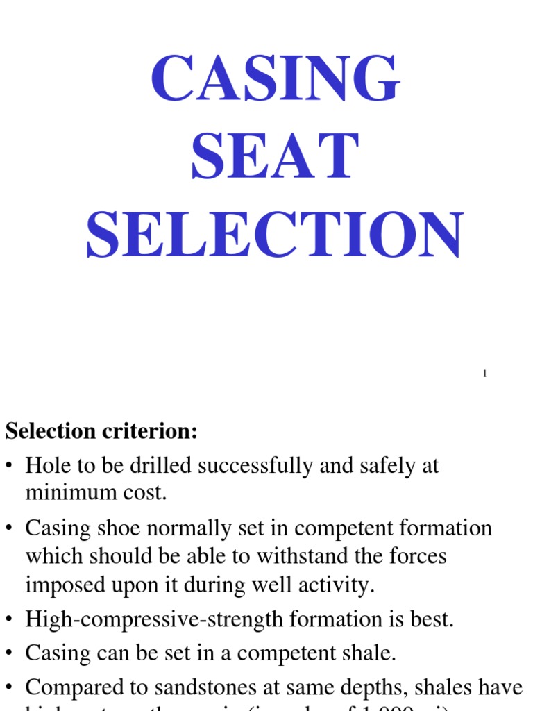 Methodology for Selecting Optimal Casing Seat Depths Based on Pore ...