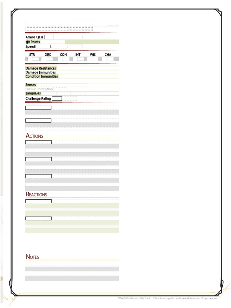 Monster Sheet | PDF