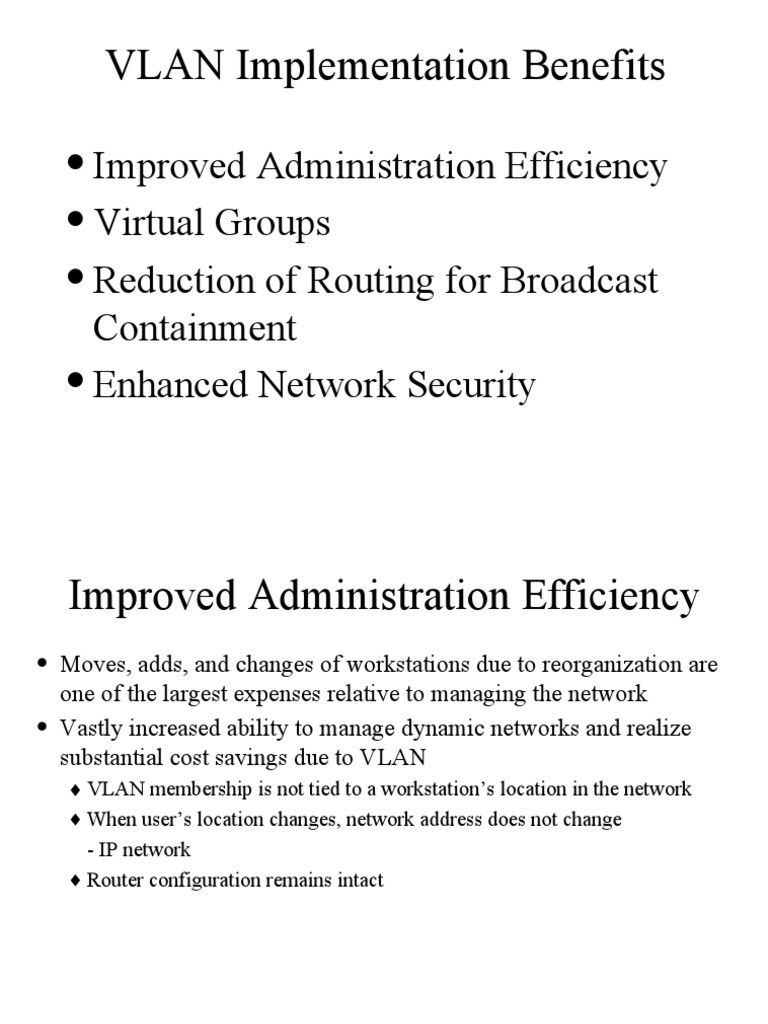 VLAN Implementation Benefits | PDF | Network Switch | Computer Network