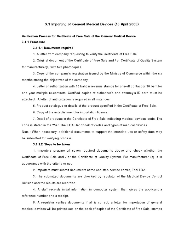 Importing General Medical Device | PDF | Medical Device | Public Key ...