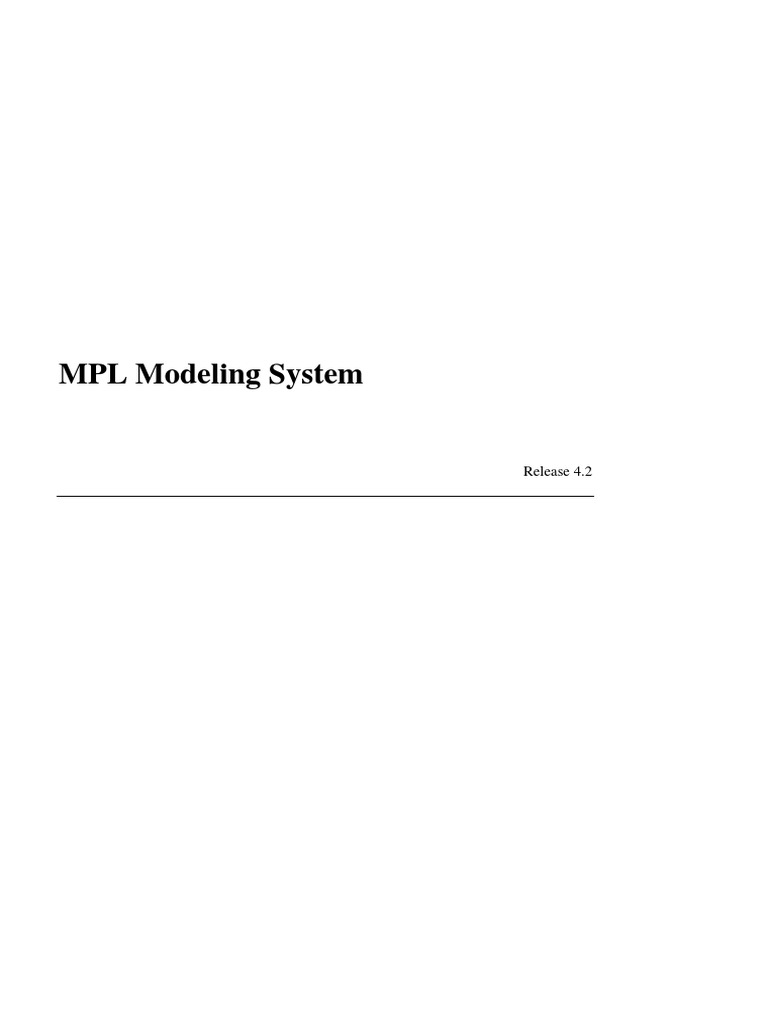 Manual de MPL | PDF | Mathematical Optimization | Database Index