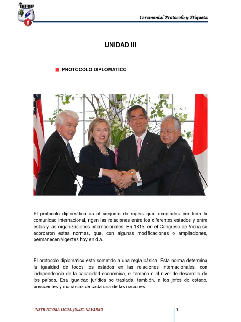 Protocolo Diplomatico | PDF | Misión diplomática | Diplomacia