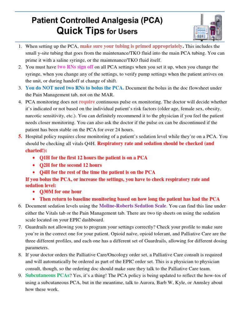 pca tip sheet v2 | Palliative Care | Opioid