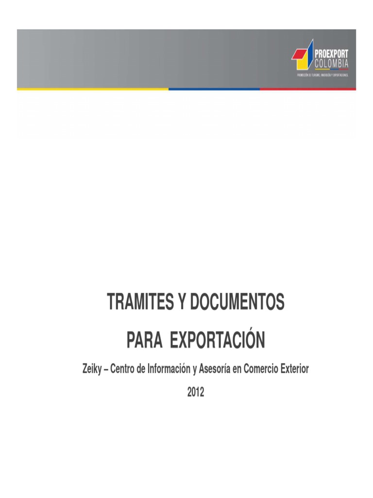Tramites y Documentos para Una Exportacion | PDF | Arancel | Exportaciones