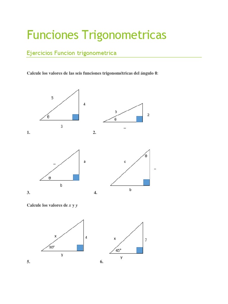Funciones Trigonometricas: Ejercicios Funcion trigonometrica