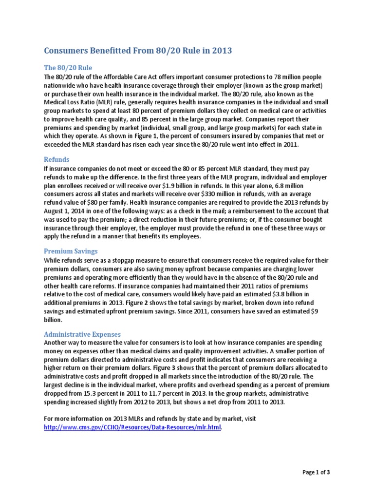 Final MLR Report 07-22-2014 | PDF | Insurance | Patient Protection And ...