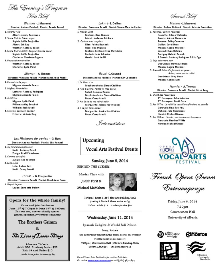 French Opera Scenes Program | PDF | Musique classique | Arts du spectacle