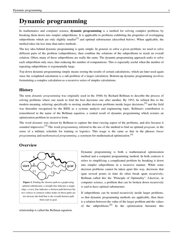 Dynamic Programming Dynamic Programming Formalism Deductive 