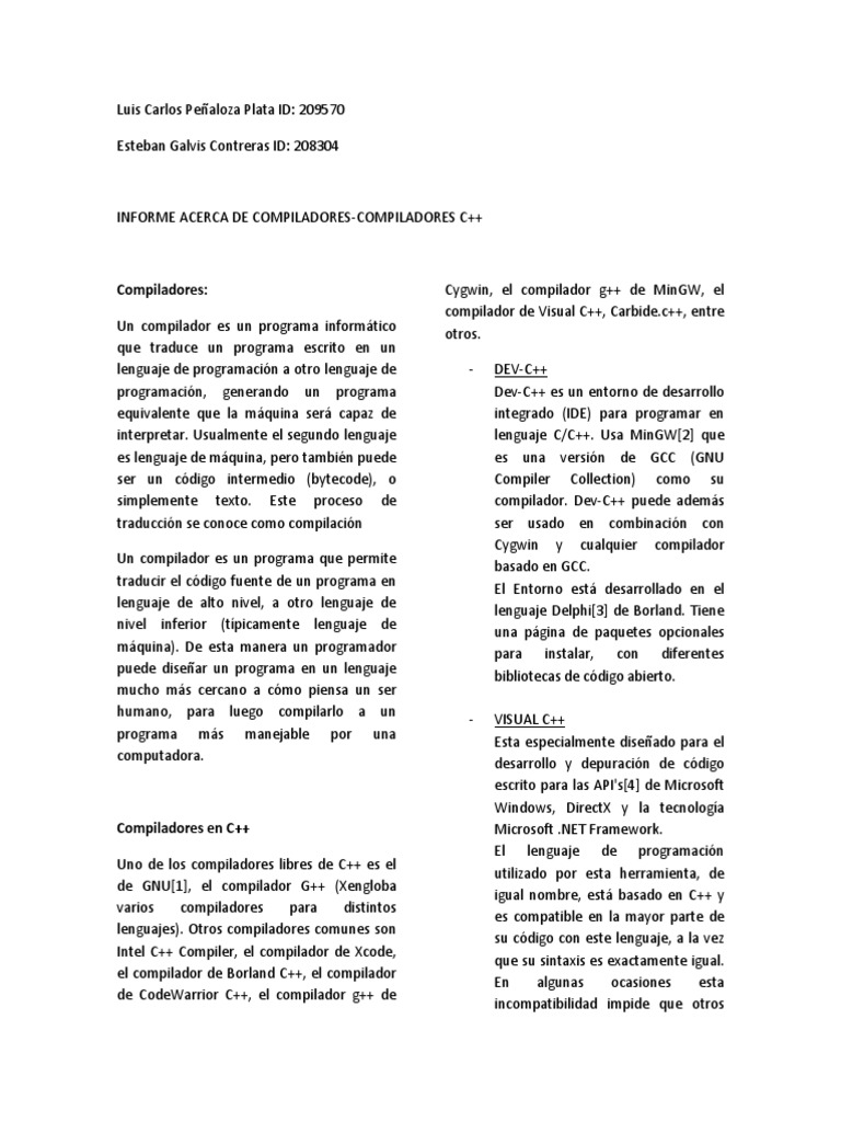 Compiladores-Compiladores C++ | PDF | Compilador | C