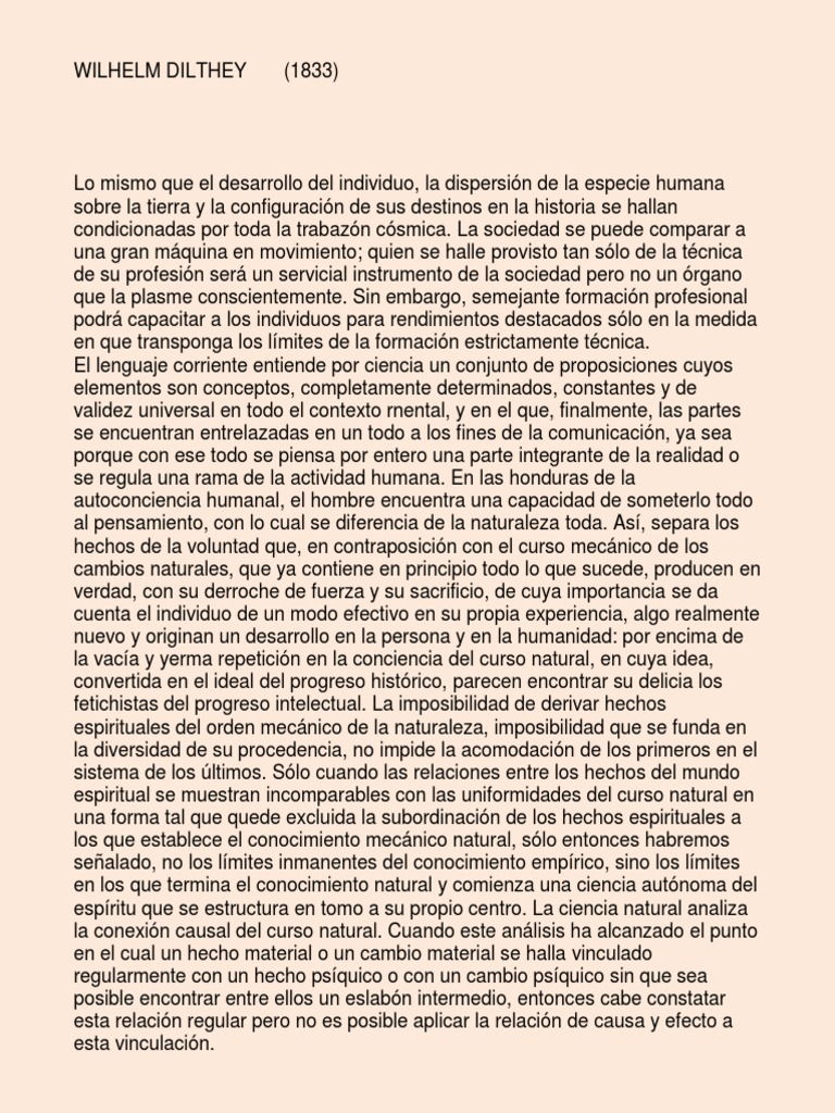 1833 Wilhelm Dilthey | PDF | Homo Sapiens | Science