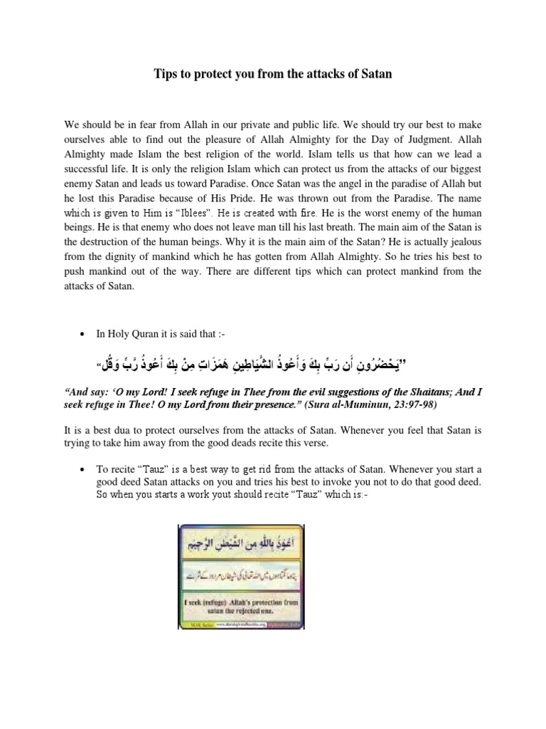 Protecting Against Satan's Attacks | PDF | Satan | Theology