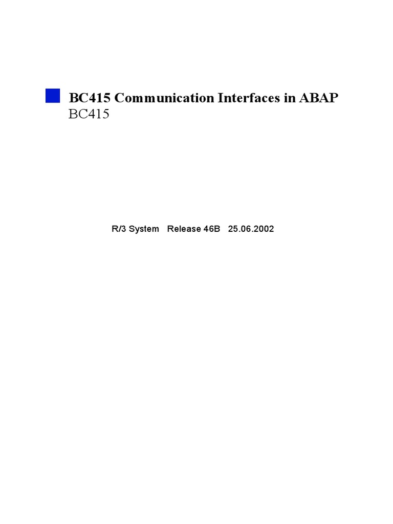 009 (1) .BC415 Communication Interfaces in ABAP | PDF | Application ...