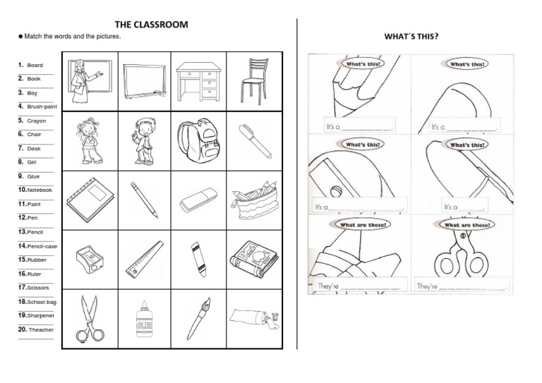 Classroom Vocabulary Matching Activity | PDF