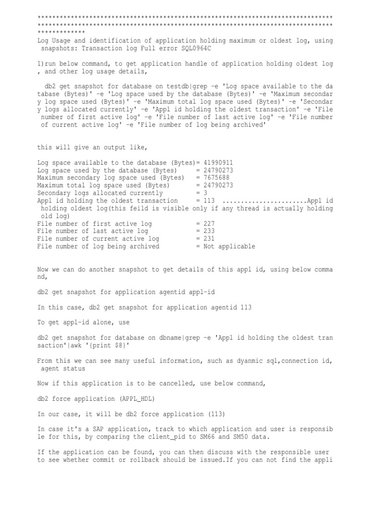 Db2 Luw Useful Commands Download Free Pdf Database Transaction Databases 