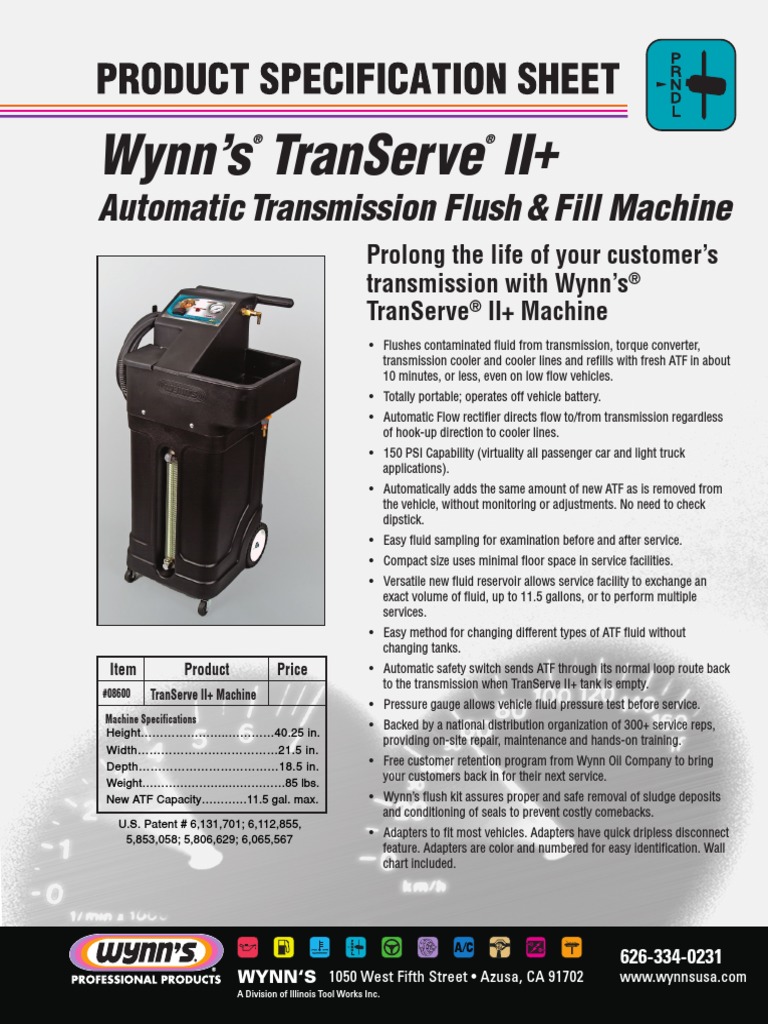 Spec-Sheet TranServe2+Machine | PDF | Automatic Transmission ...