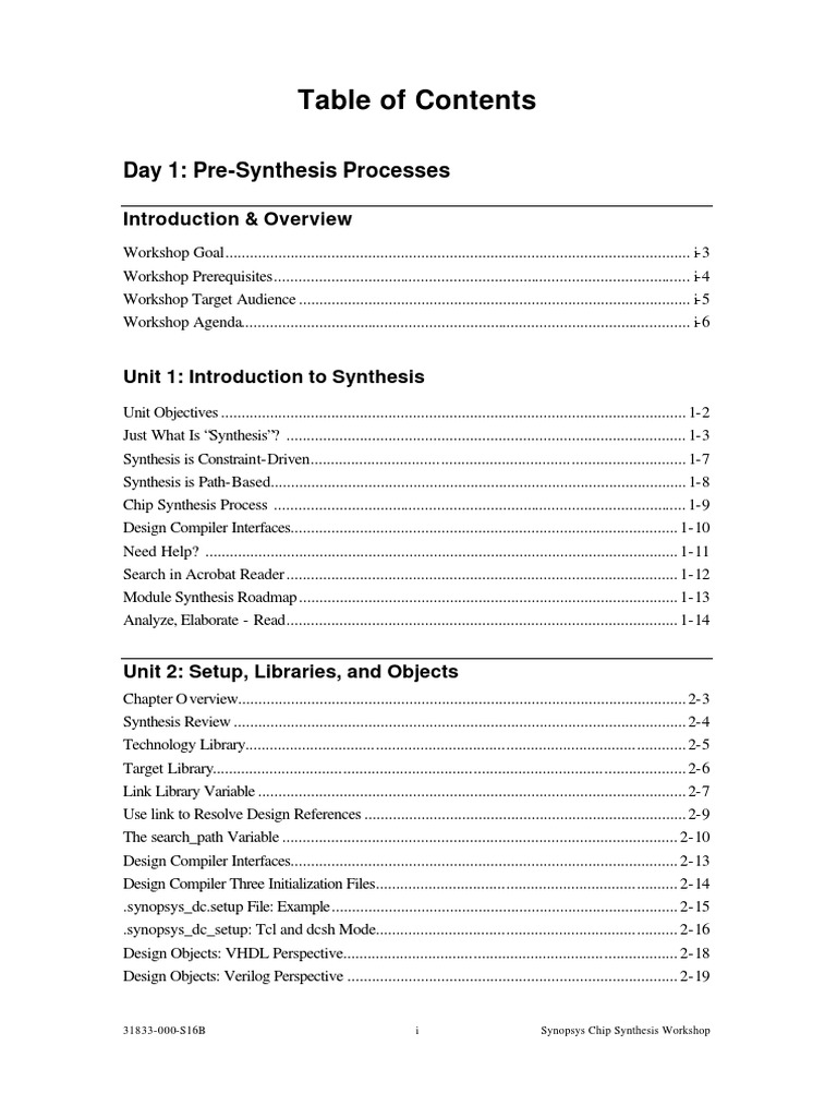 Chip Synthesis Workshop 1392 | PDF | Hardware Description Language ...