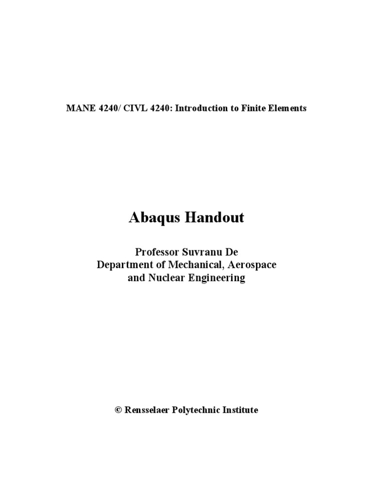 Abaqus Tutorial For Beginners | PDF | Art | Computers