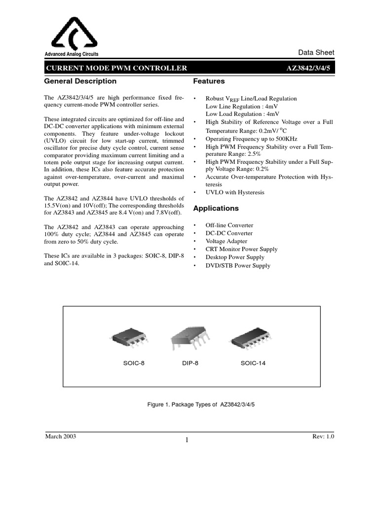 3842 Ic Datasheet | PDF | Amplifier | Capacitor