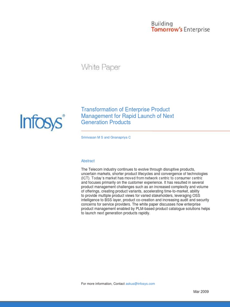Transformation of Enterprise Product Management For Rapid Launch of ...