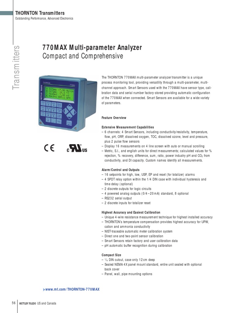 770MAX Transmitter Catalog Pages | PDF | Electrical Resistivity And ...
