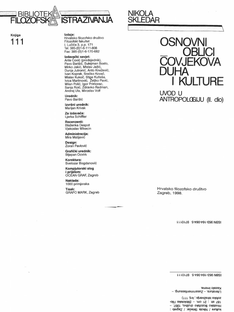 Osnovni Oblici Čovjekova Duha I Kulture - Skledar | PDF