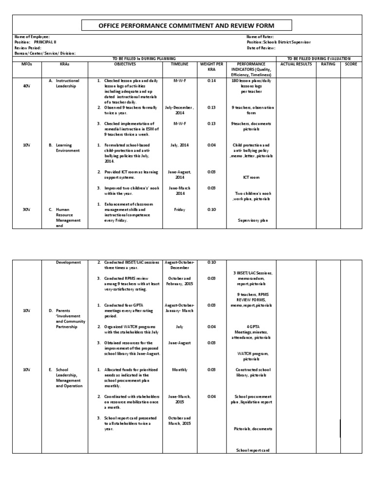 Results Based Performance Management System (RPMS) | PDF | Memorandum ...