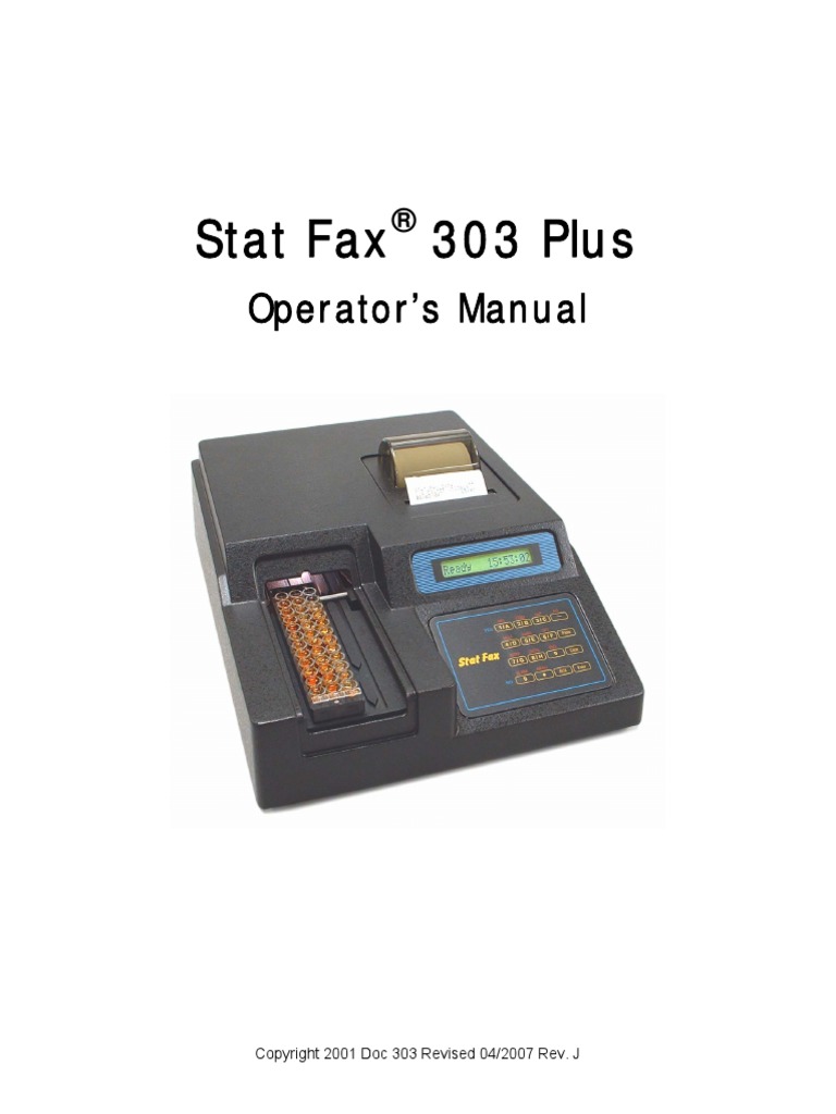 Stat Fax 303 Plus: Operator's Manual | PDF | Mains Electricity | Power ...