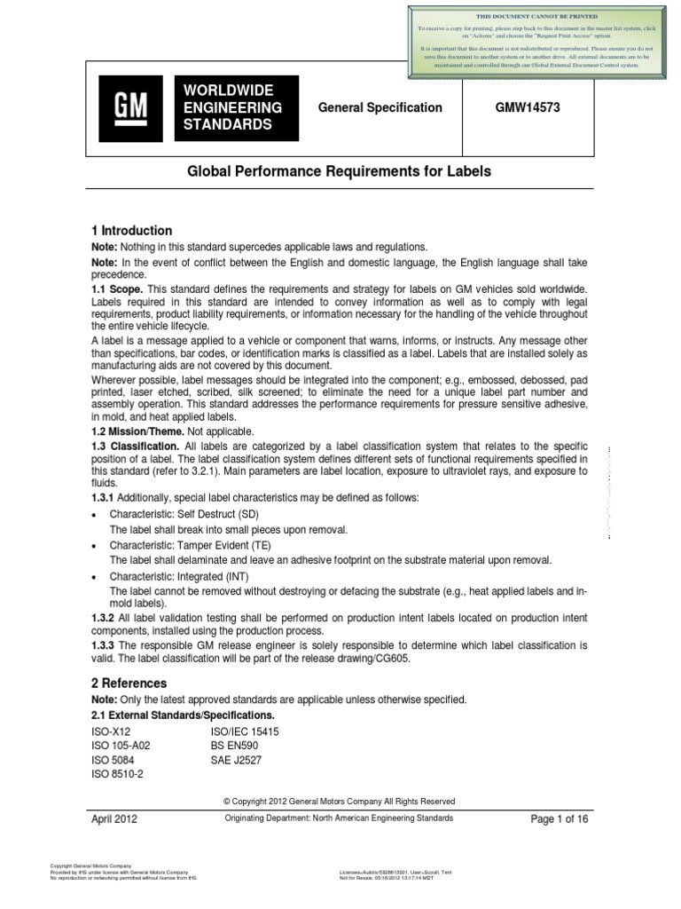 GMW 14573 Rev2012-04-01 View | PDF | Reliability Engineering ...