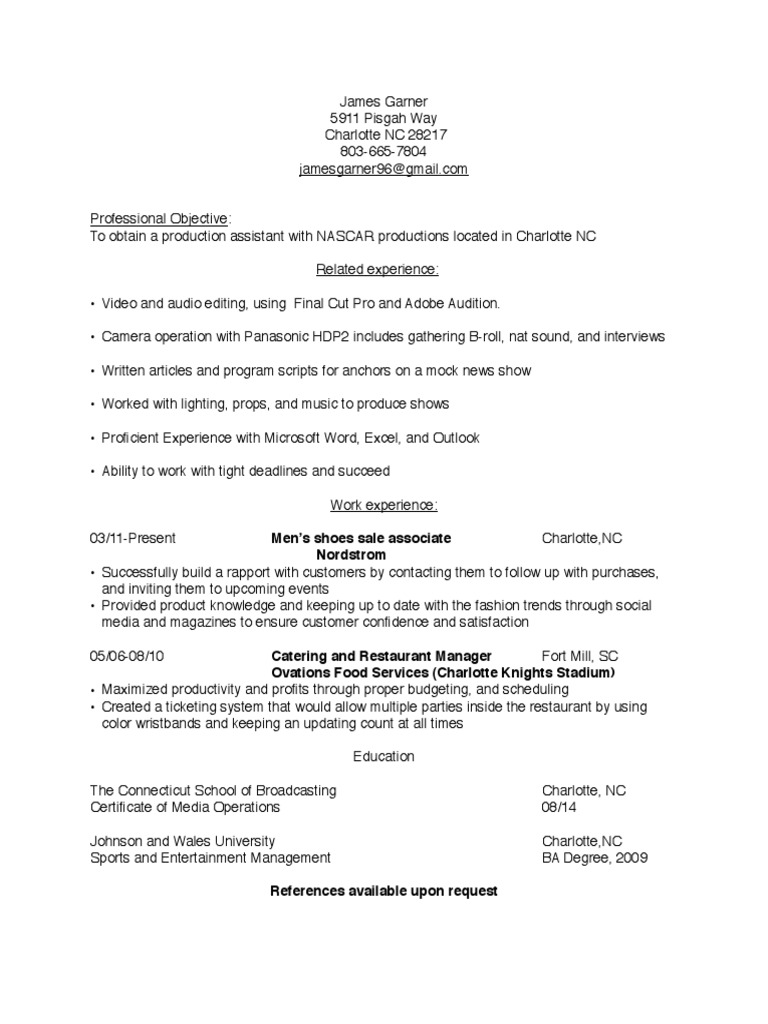 Nordstrom Shoe Sales Experience Resume | PDF