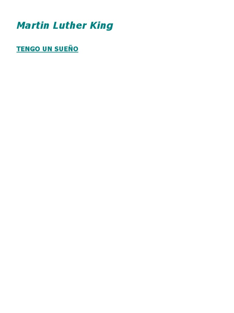 Martin, Luther King - Tengo Un Sueño (PDF) | PDF