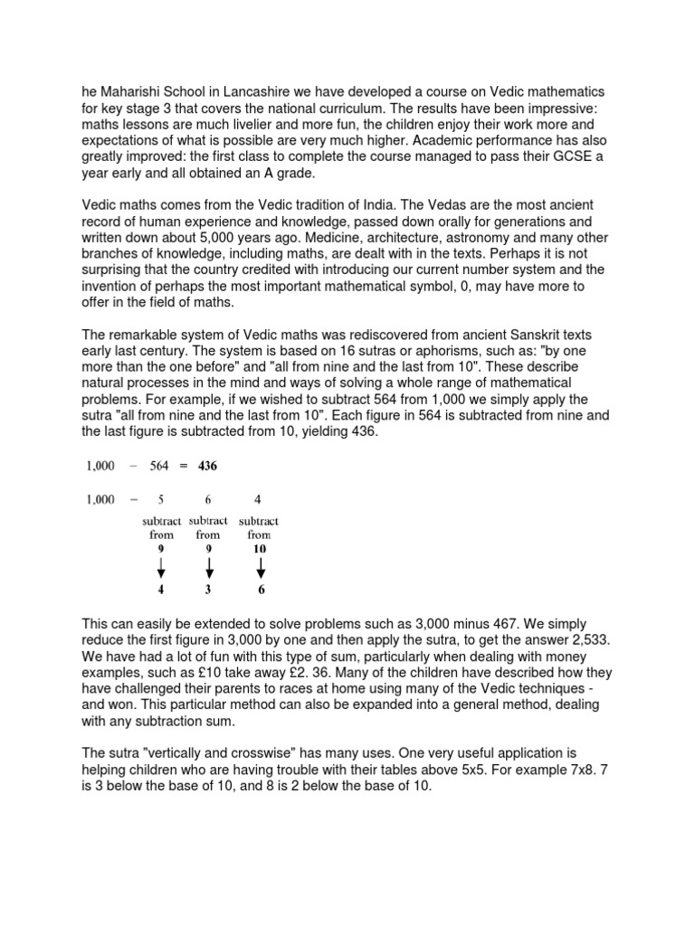 Vedic Maths | PDF | Equations | Multiplication