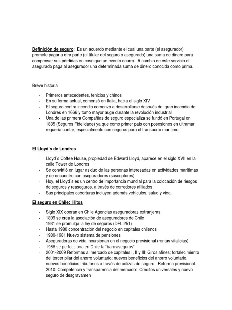 Definición de Seguro | PDF | Póliza de seguros | Seguro