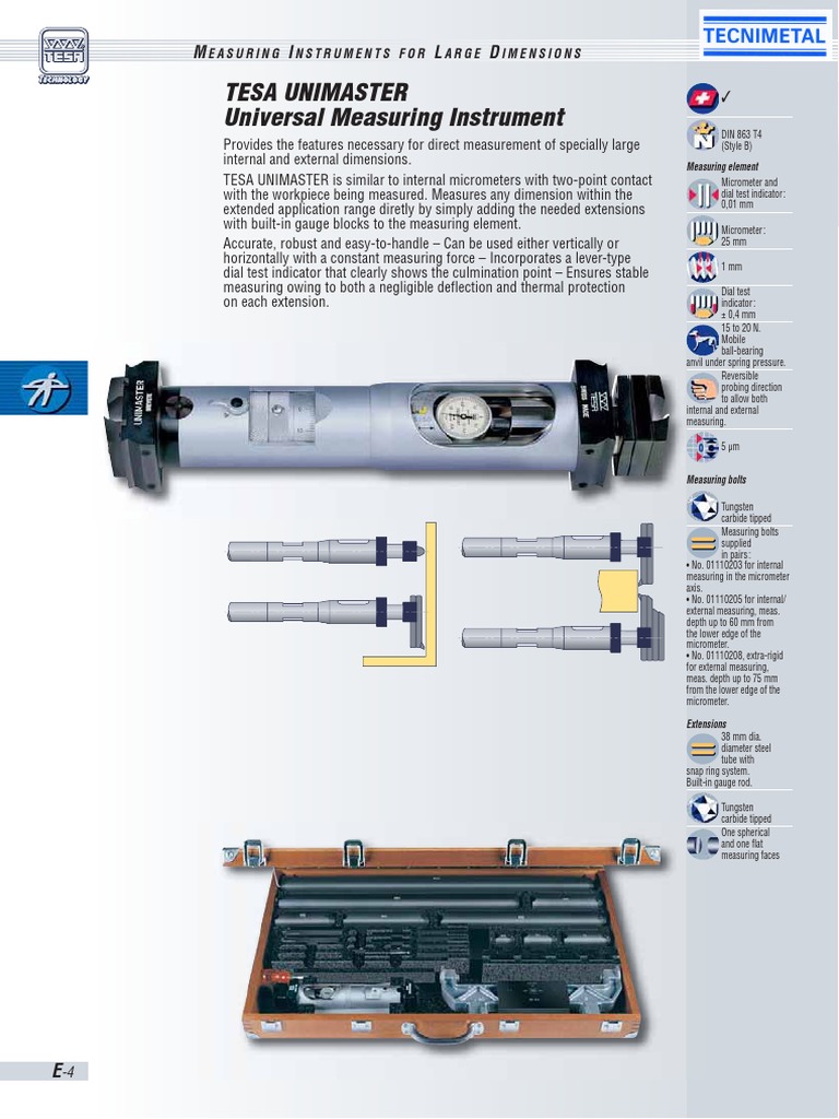 TESA UNIMASTER | Metalworking | Equipment