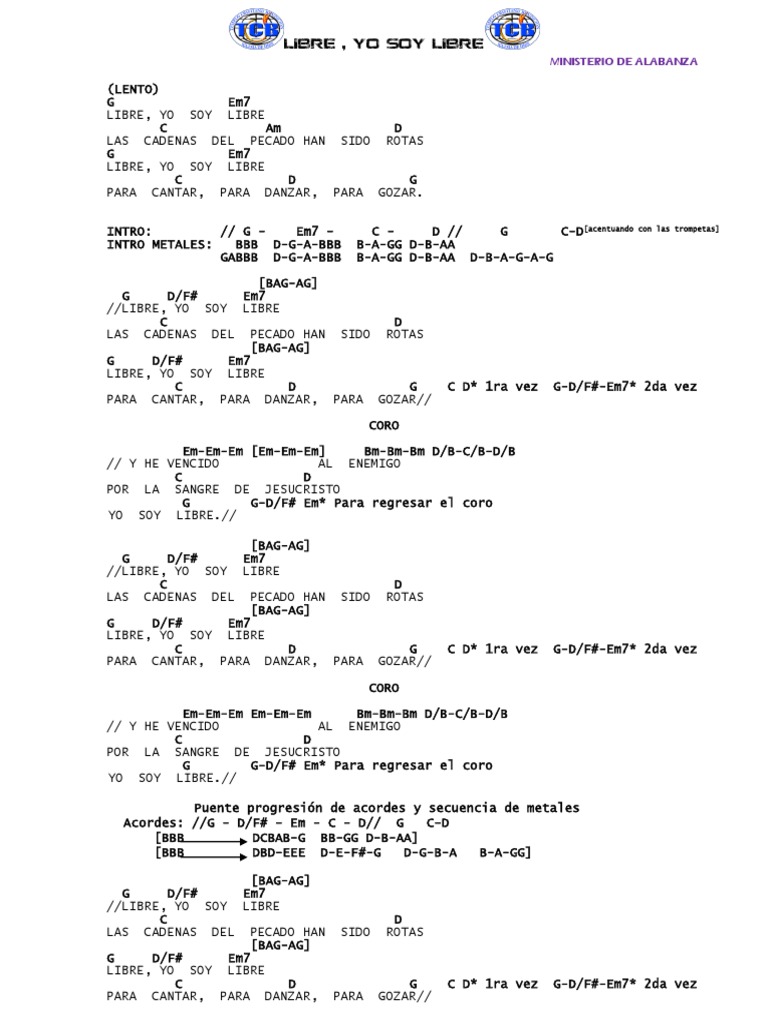 Libre, Yo Soy Libre (Versión Original) | PDF | Entretenimiento (general)