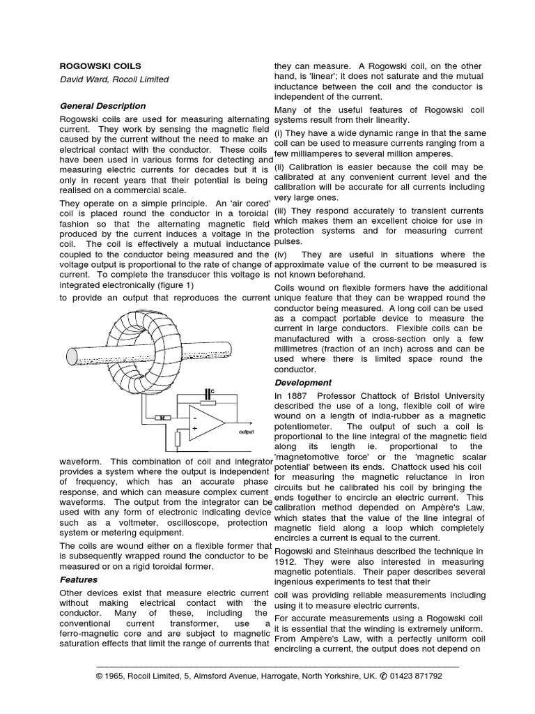 CURRENT Measuring-rogowski Coil Principle | Inductor | Electric Current