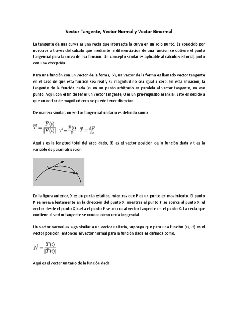 Vector Tangente | PDF | Vector Euclidiano | Curva