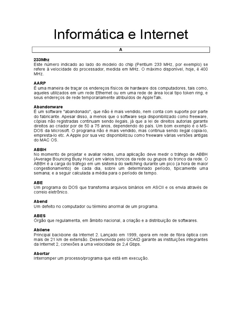 Informações sobre conceitos e termos relacionados à informática e à ...