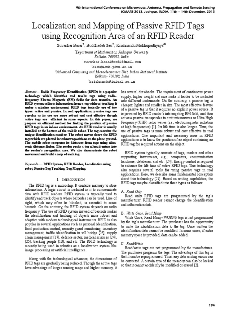 Localization and Mapping of Passive RFID Tags Using Recognition Area of ...