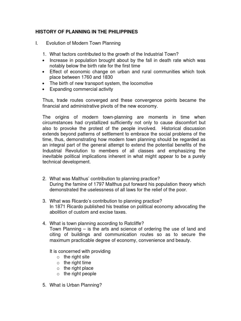 History of Planning | Download Free PDF | Philippines | Urban Planning