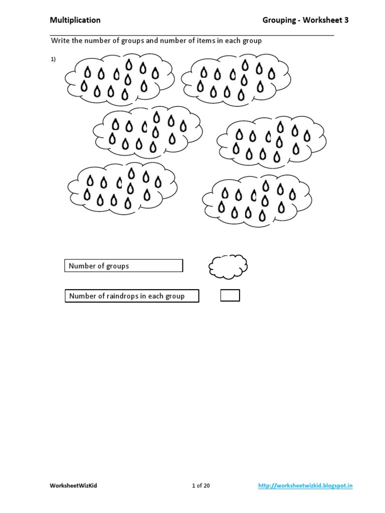 Multiplication Grouping - Worksheet 3: Write The Number of Groups and ...