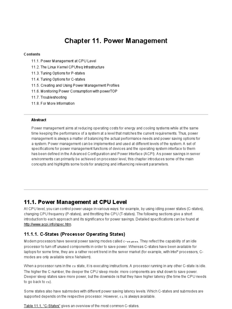 CPU Power Management Guide: C-States, P-States, Governors & Profiles ...