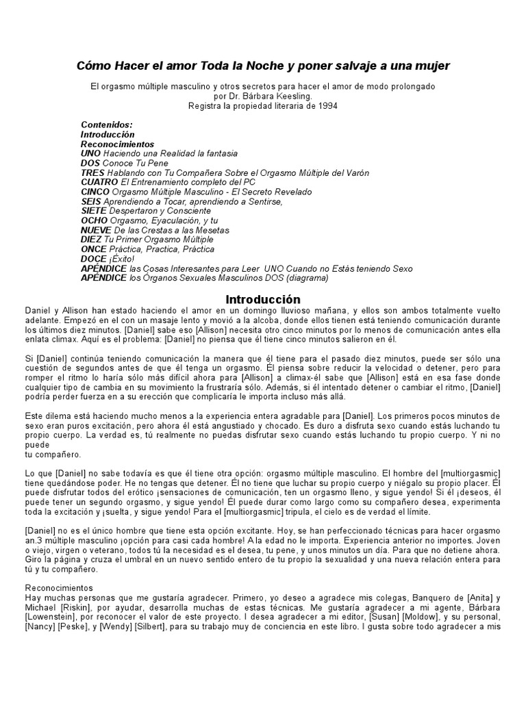 DR Barbara Keesling - Como Hacer El Amor Toda La Noche Y Poner Salvaje ...
