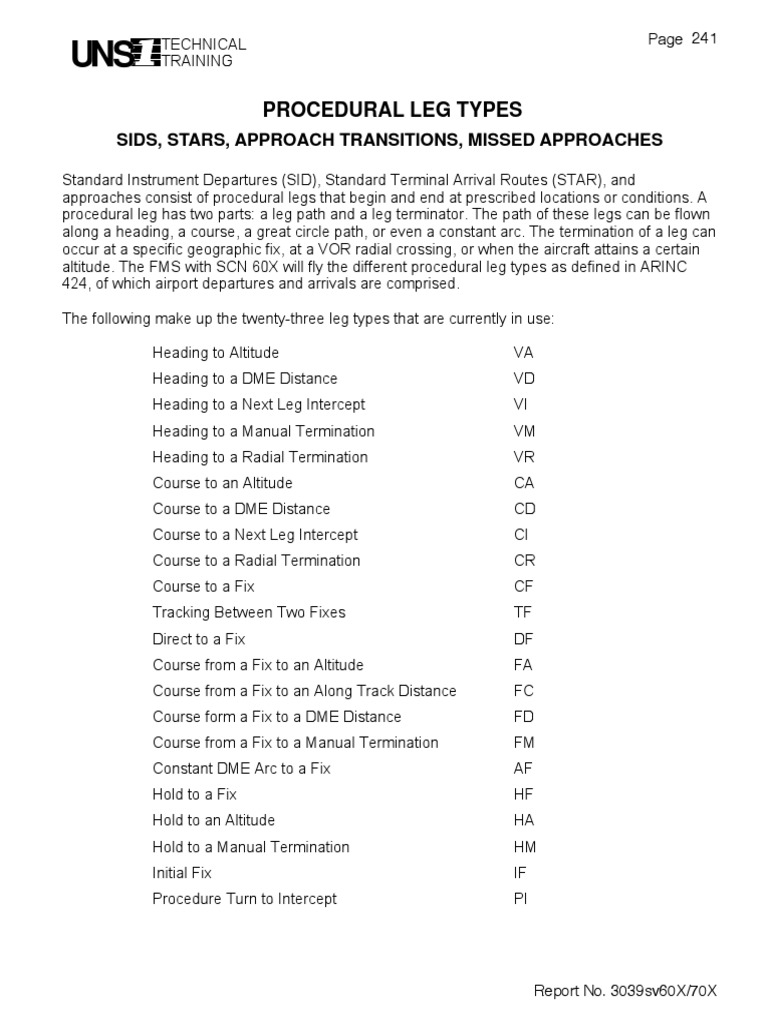 Procedural Leg Types | PDF | Radio | Aviation Safety