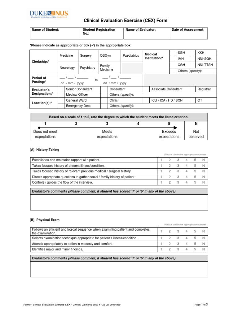 CEX Form | PDF | Medical Diagnosis | Service Industries