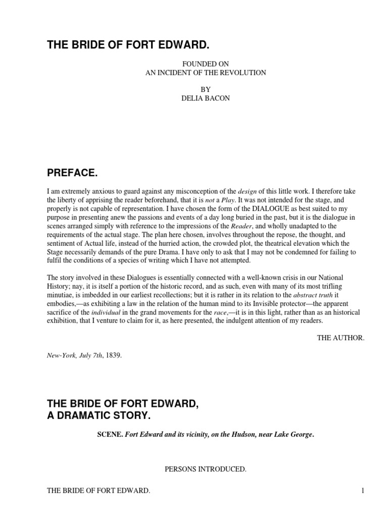 The Bride of Fort Edward by Bacon, Delia, 1811-1859 | PDF | Art | Young ...