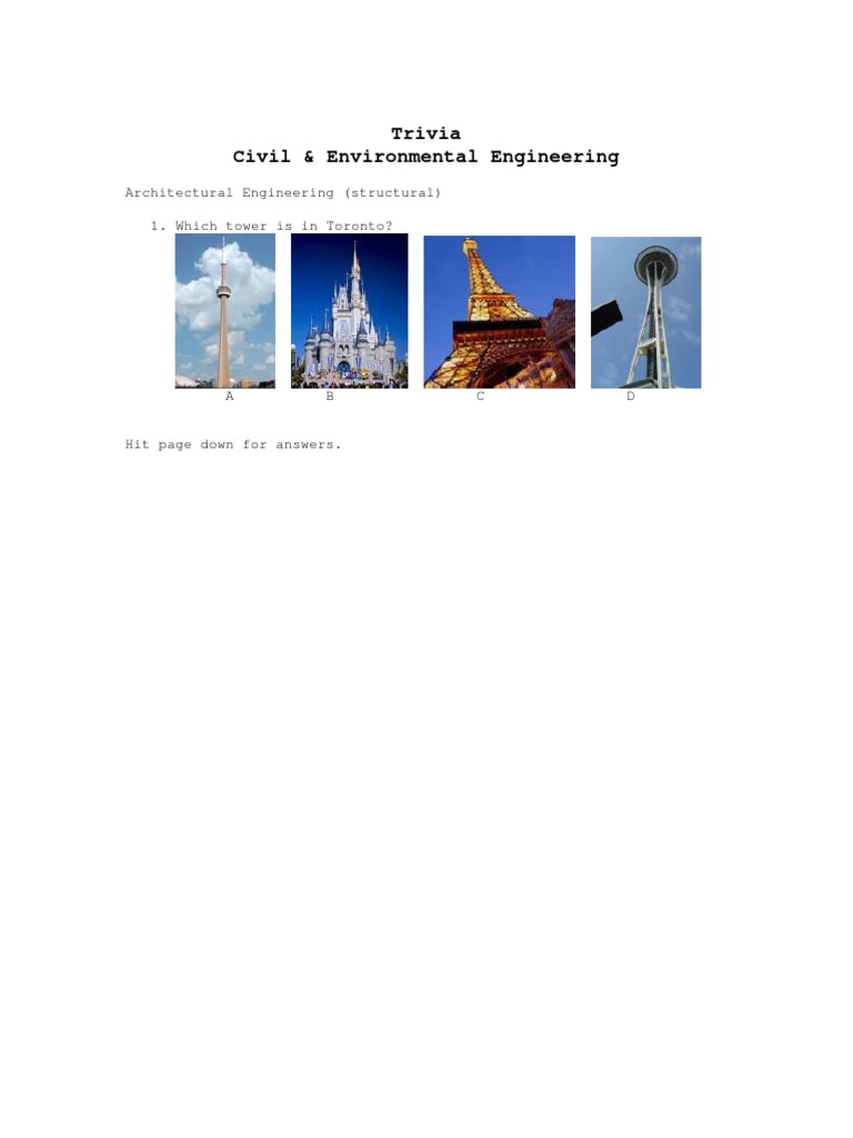 Civil Engineering Trivia Questions | PDF