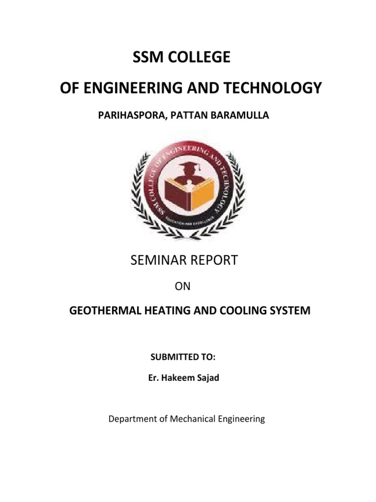 SSM College of Engineering and Technology: Seminar Report | PDF | Water ...