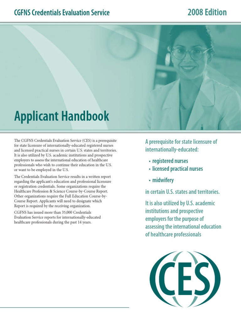 CGFNS CES Application Form | PDF | Credential | Nursing